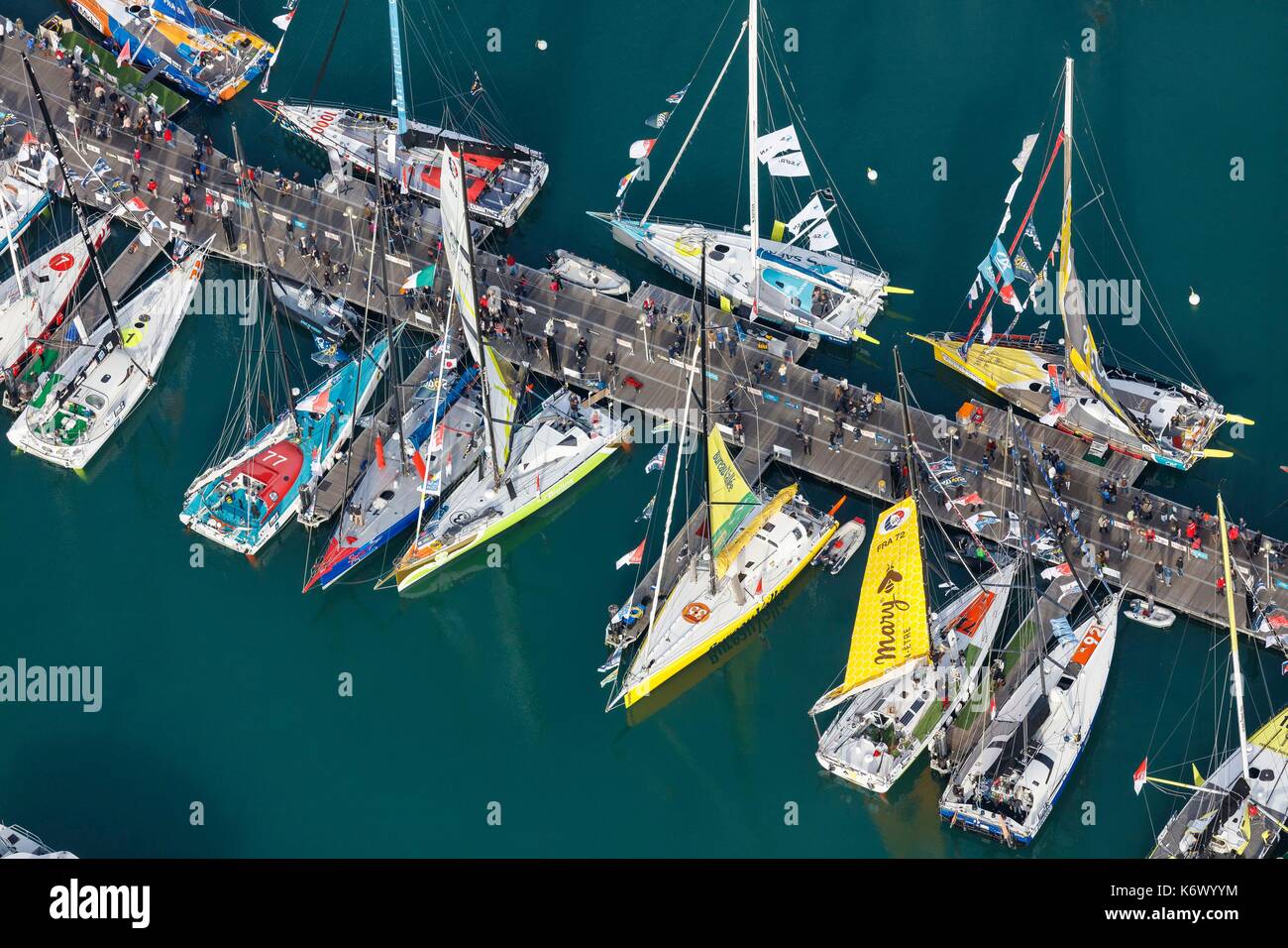 France, Vendee, Les Sables d'Olonne, the 2016 Vendee Globe dock (aerial ...