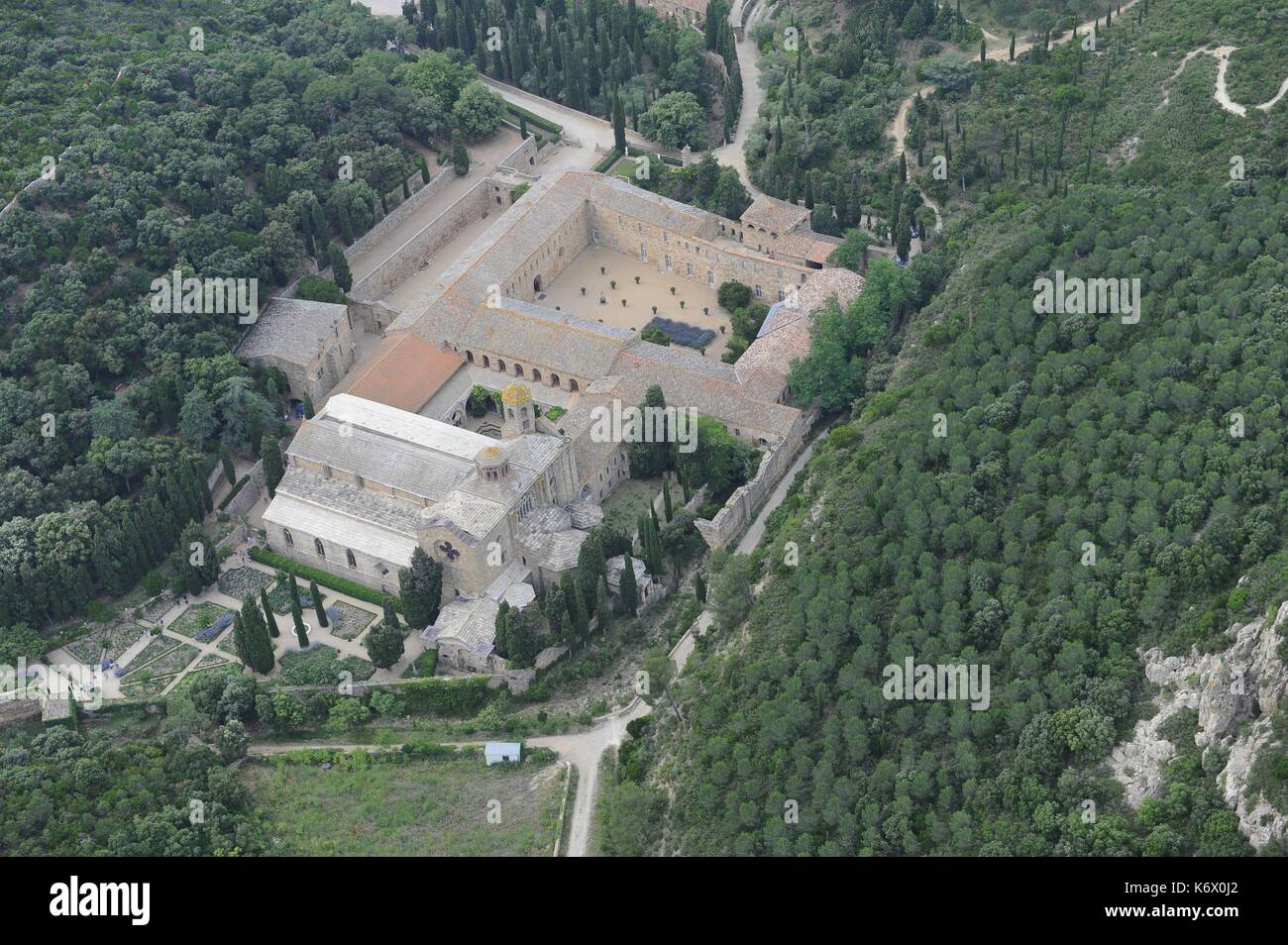 France, Aude, Narbonne, Cistercian abbey of Sainte Marie de Fonfroide ...