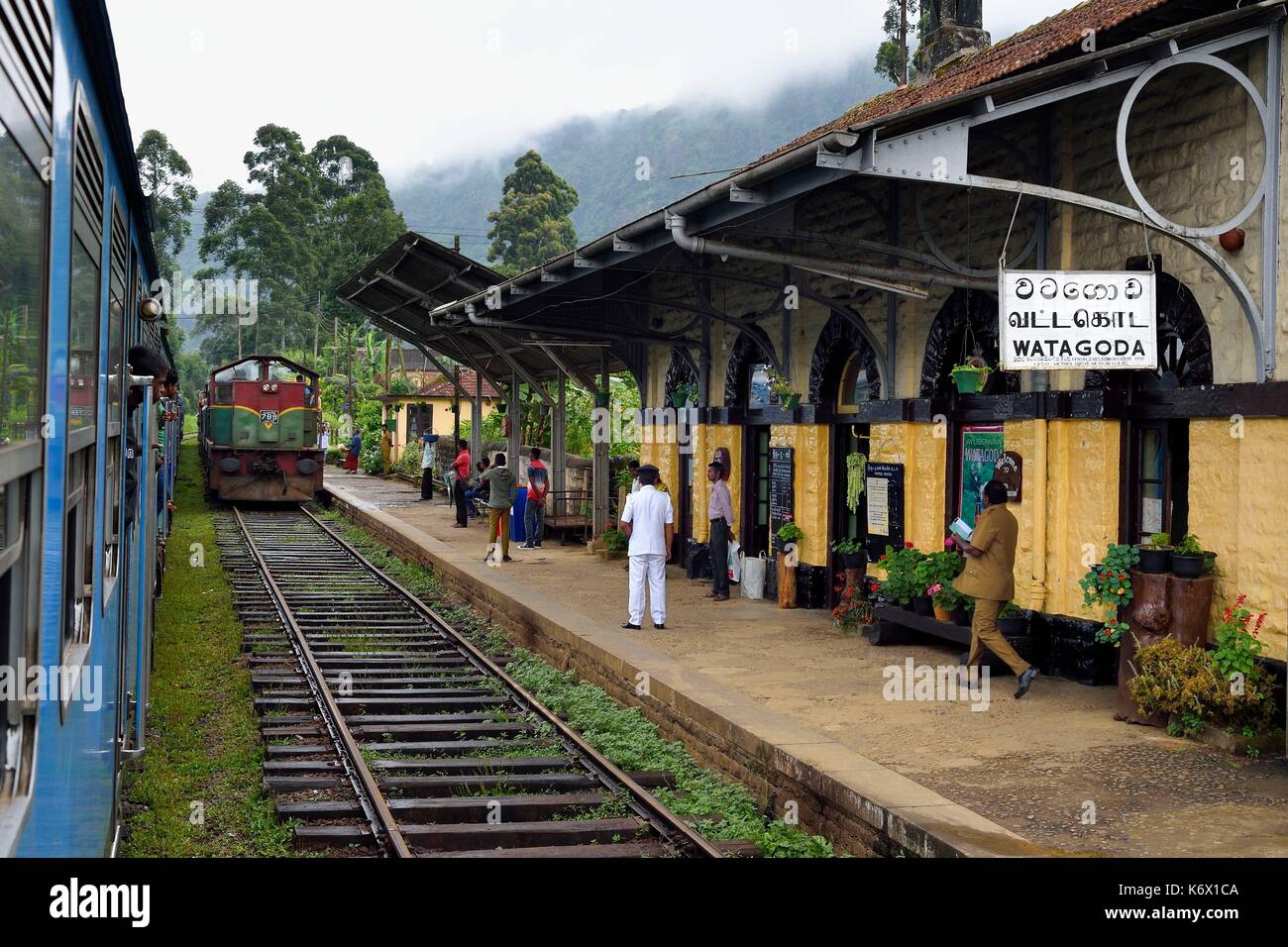 Sri Lanka, Central province, the popular scenic train ride through the ...