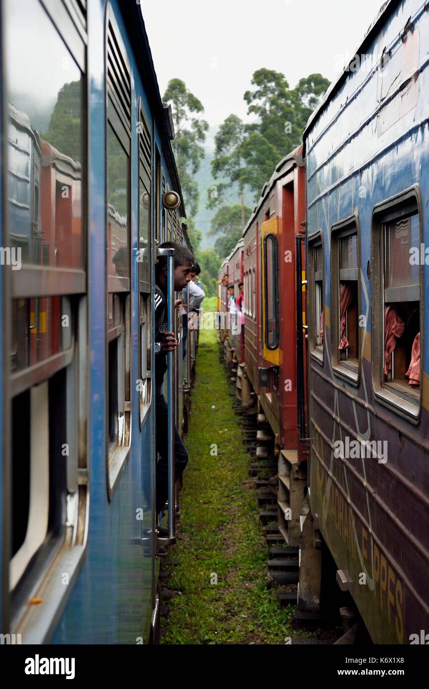 Sri Lanka, Central province, the popular scenic train ride through the ...