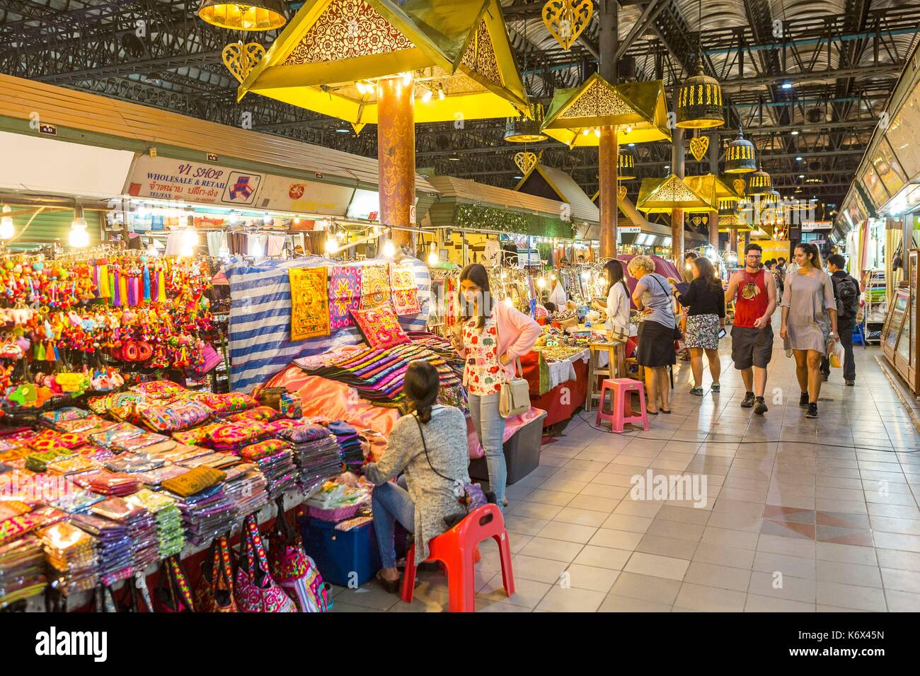 Thailand, Chiang Mai province, Chiang Mai, Night Bazaar market Stock ...