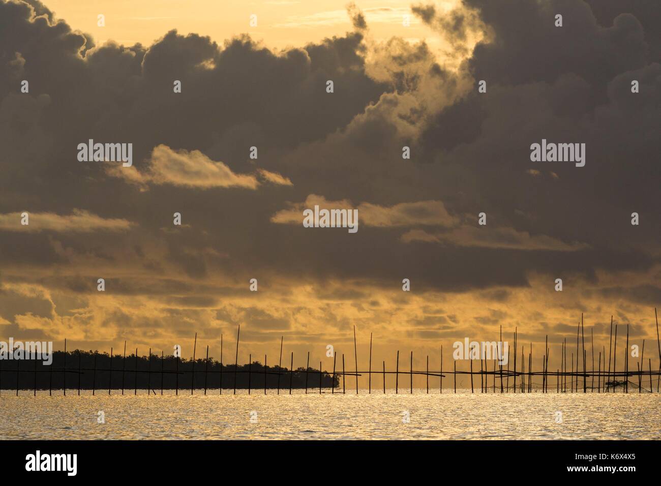 Philippines, Palawan, Aborlan, Sombrero Island, fishing gear Stock ...