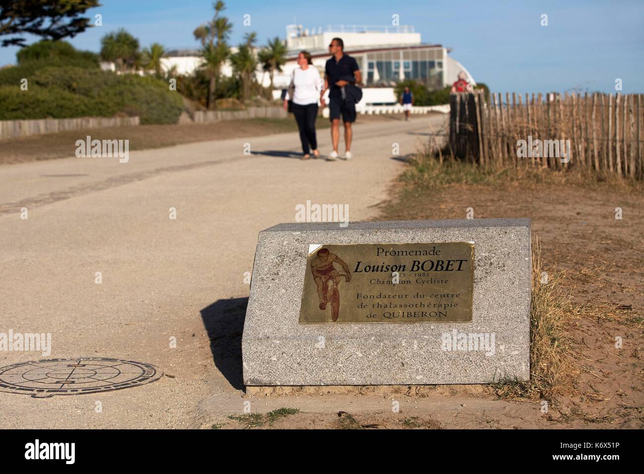 France, Morbihan, Quiberon, Louison Bobet Walk near the Thalassotherapy ...