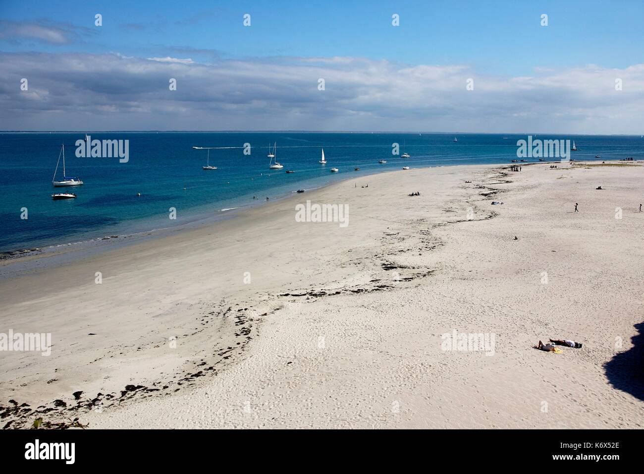 France, Morbihan, Groix Island, Convex Beach Les Grands Sables Stock ...