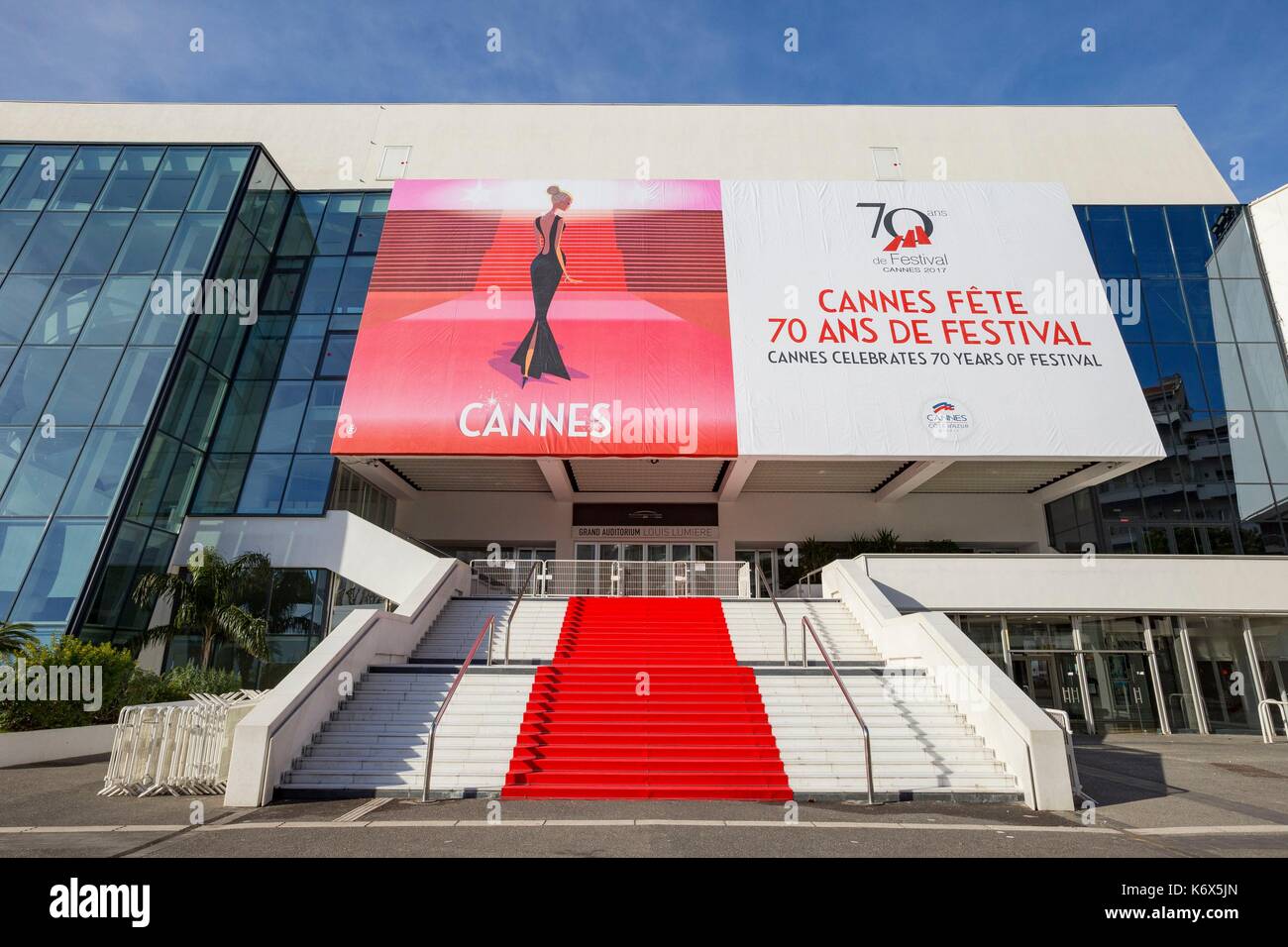 France, Alpes Maritimes, Cannes, the Palais des Festival and its famous ...