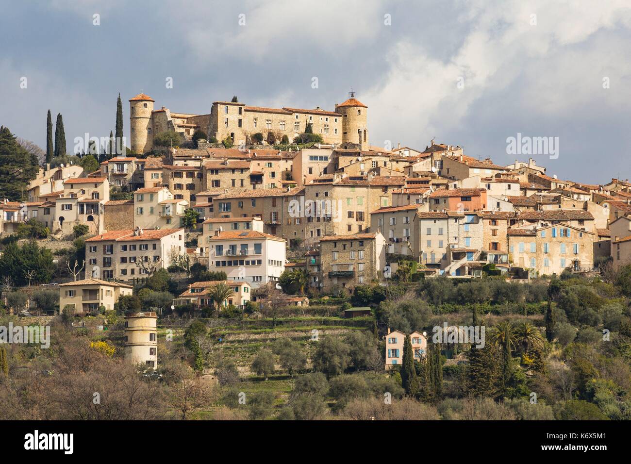 France, Var, old town of Callian and its castle Stock Photo - Alamy