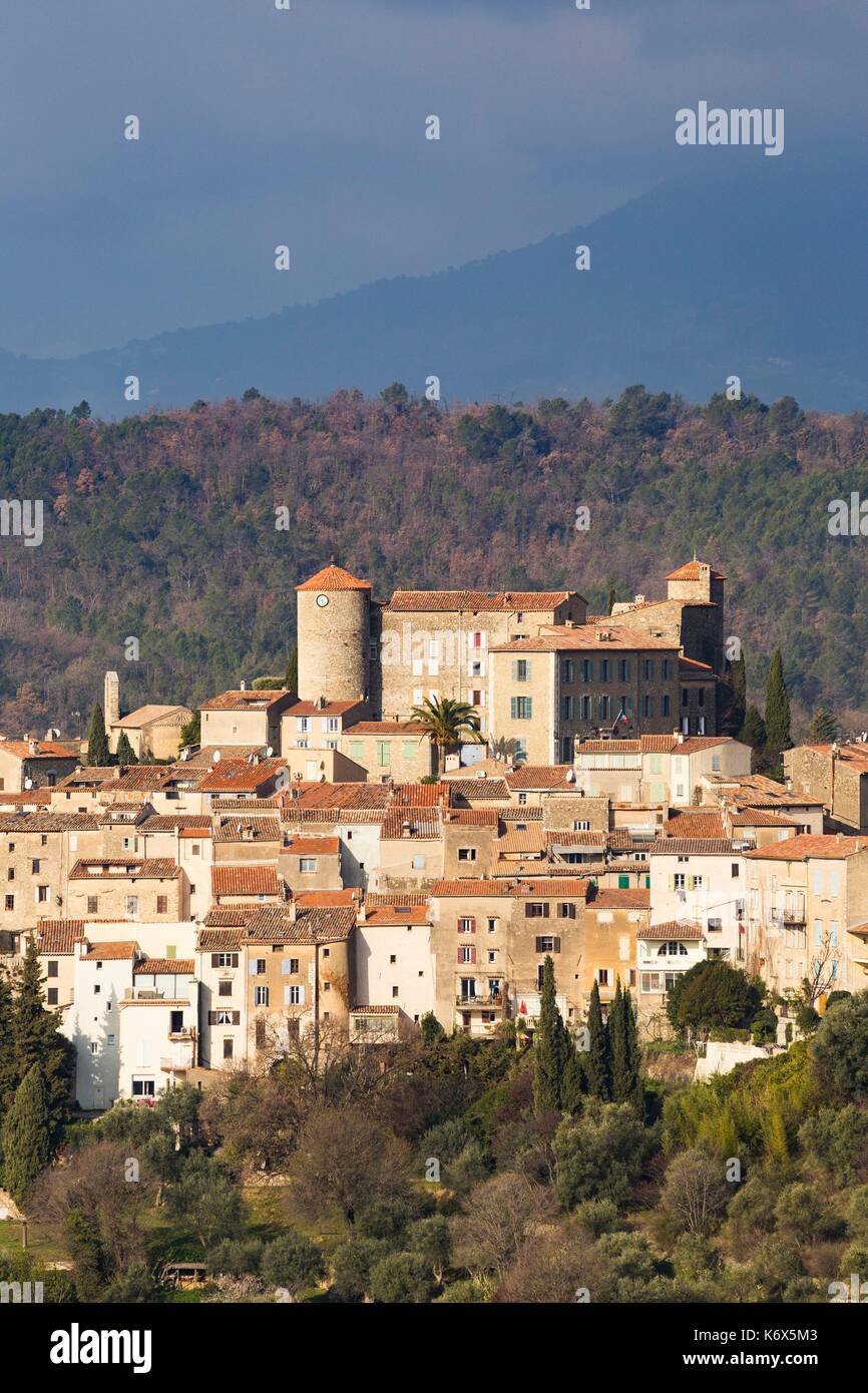 France, Var, old town of Callian and its castle Stock Photo - Alamy