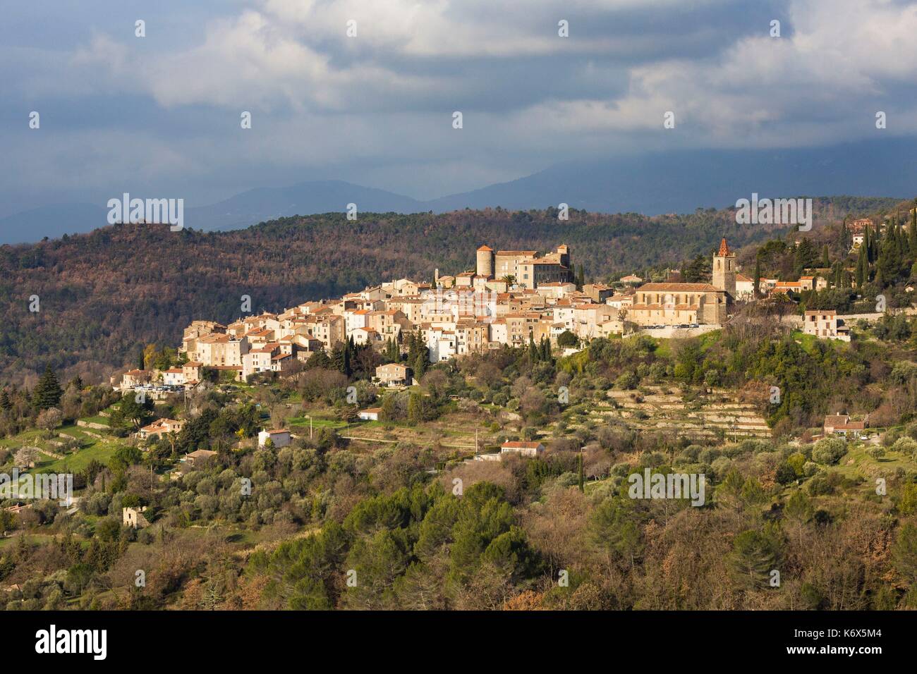 France, Var, old town of Callian and its castle Stock Photo - Alamy