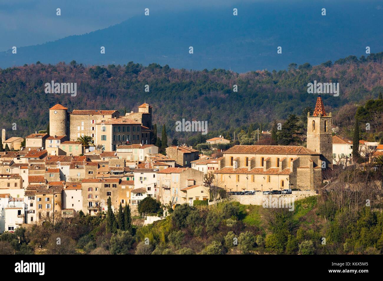 France, Var, old town of Callian and its castle Stock Photo - Alamy