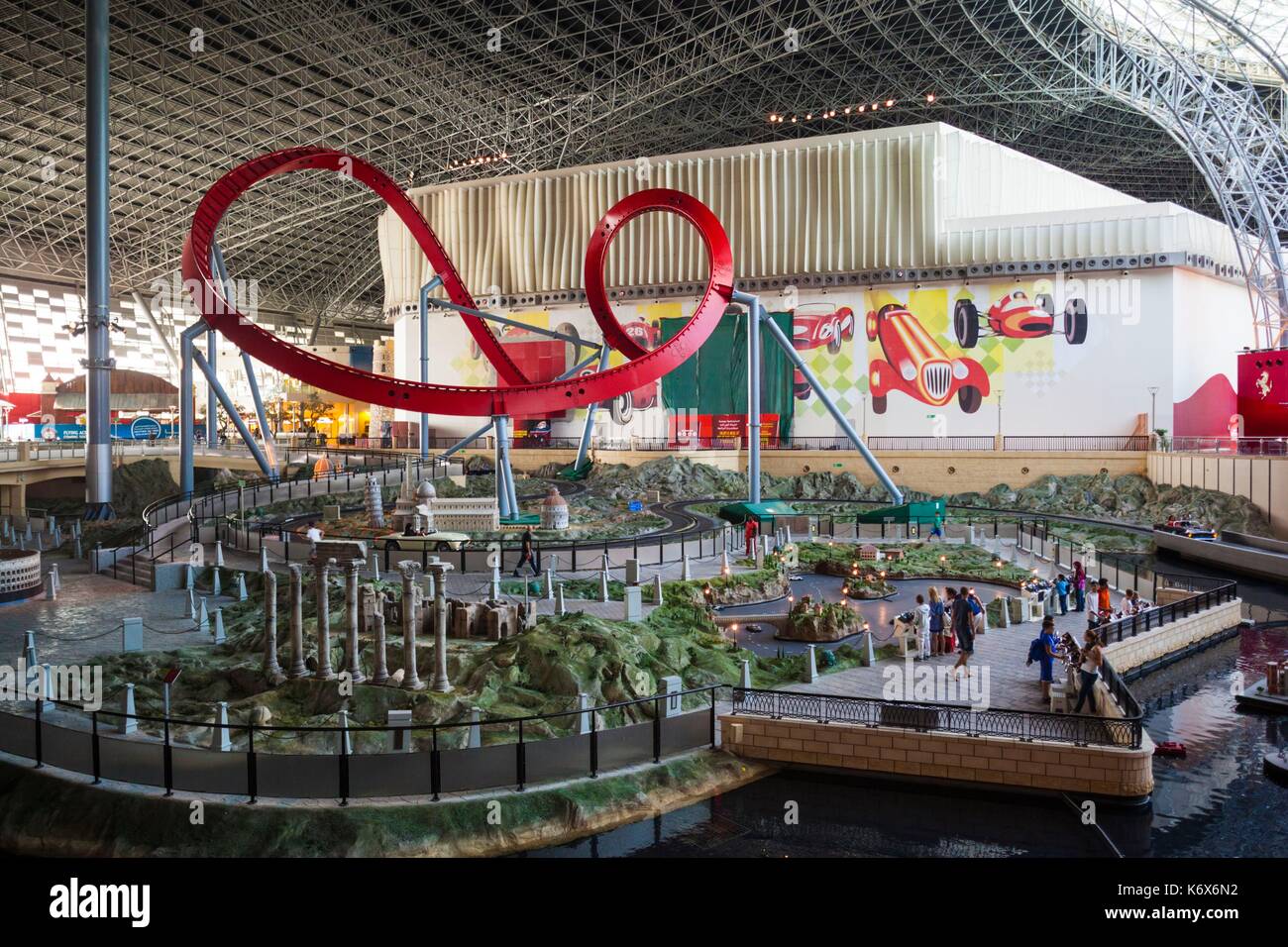 United Arab Emirates, Abu Dhabi, Yas Island, Ferrari World Amusement ...