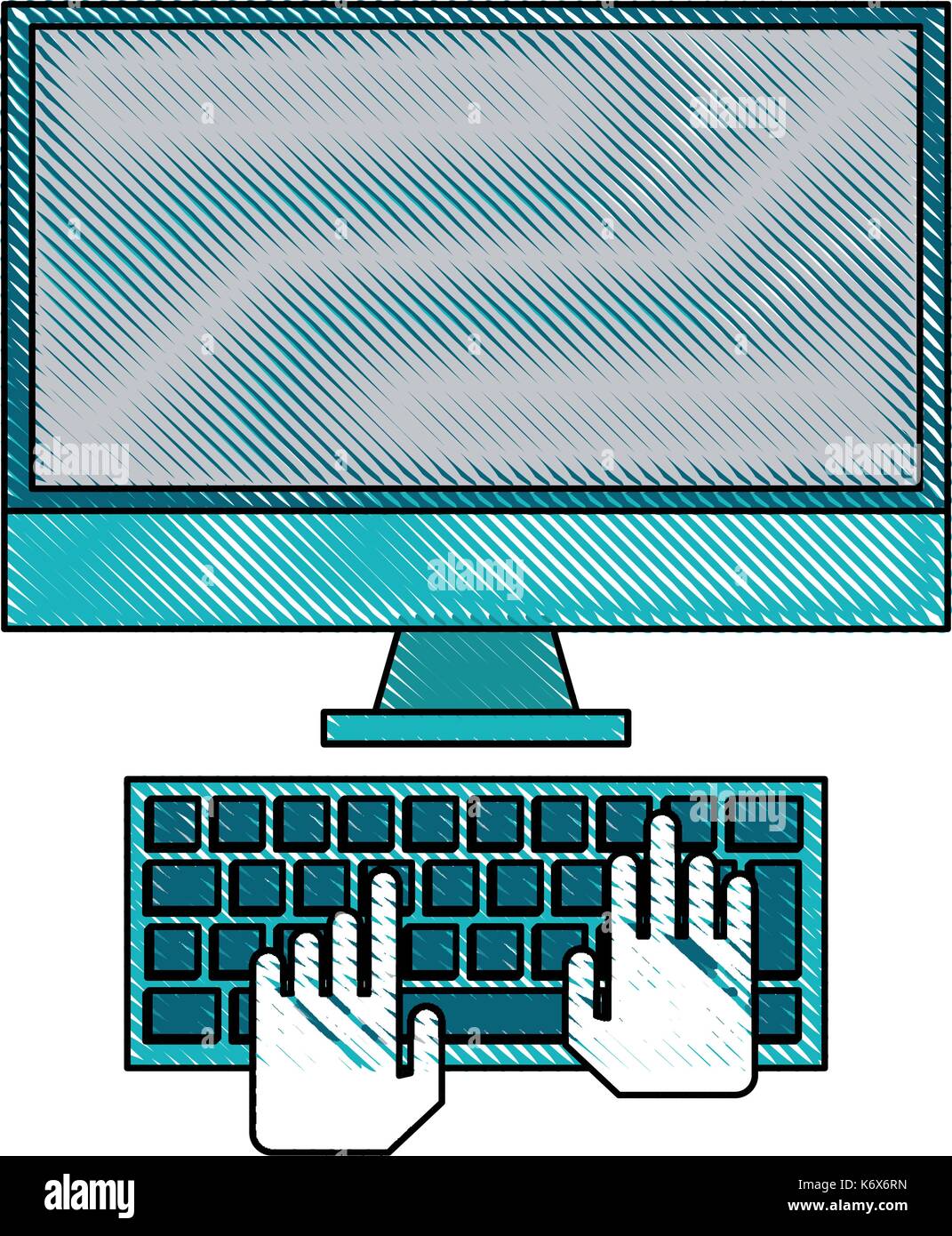 computer monitor with hand cursor icon image Stock Vector Image & Art ...