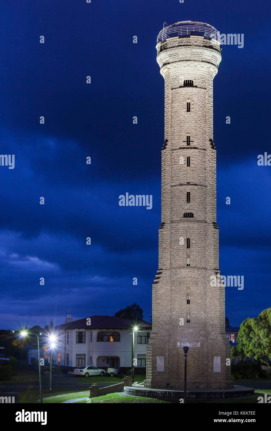 New Zealand, North Island, Wanganui, Durie Hill Tower, dusk Stock Photo ...