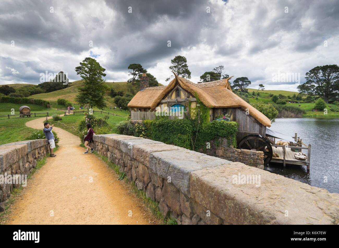 New Zealand, North Island, Matamata, Hobbiton Movie Set, Hobbit bridge ...