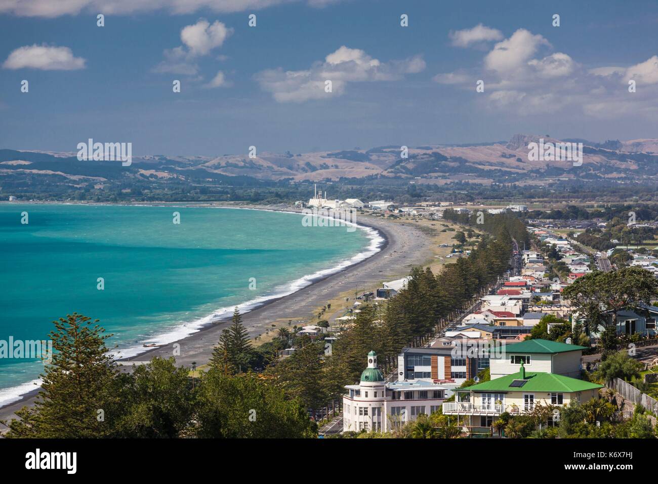 New Zealand, North Island, Hawkes Bay, Napier, elevated city view Stock ...