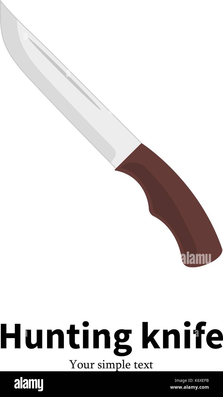 Vector illustration flat icon of a hunting knife Stock Vector Image ...