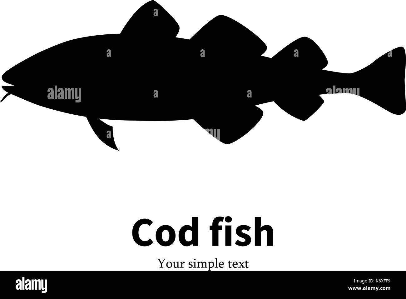 Vector illustration silhouette of cod fish Stock Vector Image & Art - Alamy