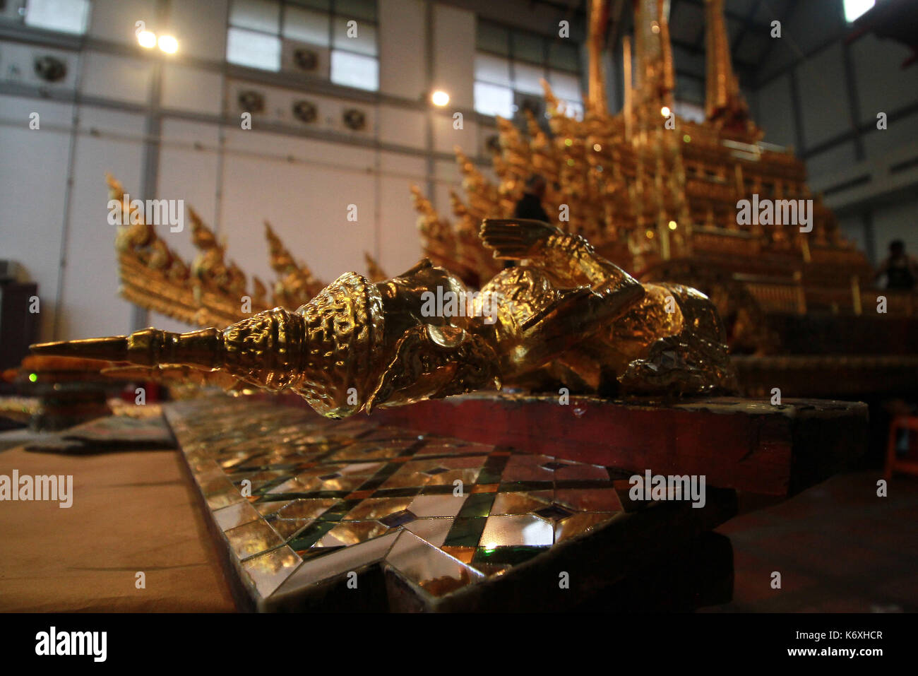 Bangkok, Thailand. 13th Sep, 2017. The royal chariots vehicle that will ...