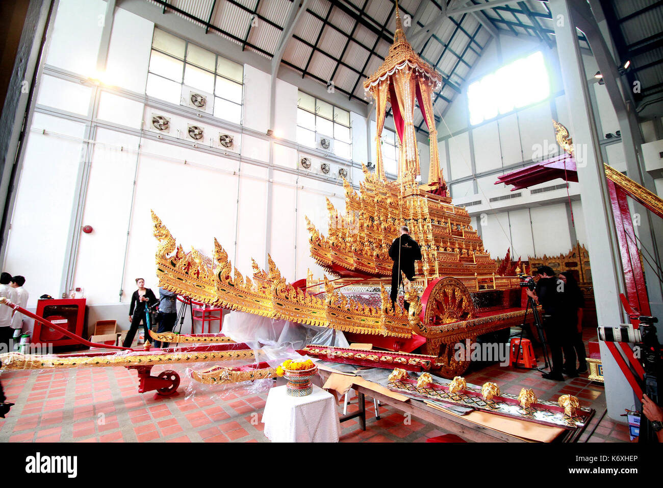 Bangkok, Thailand. 13th Sep, 2017. The royal chariots vehicle that will ...