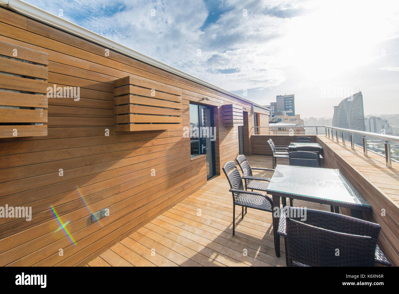 Terrace cafe on top floor Stock Photo - Alamy
