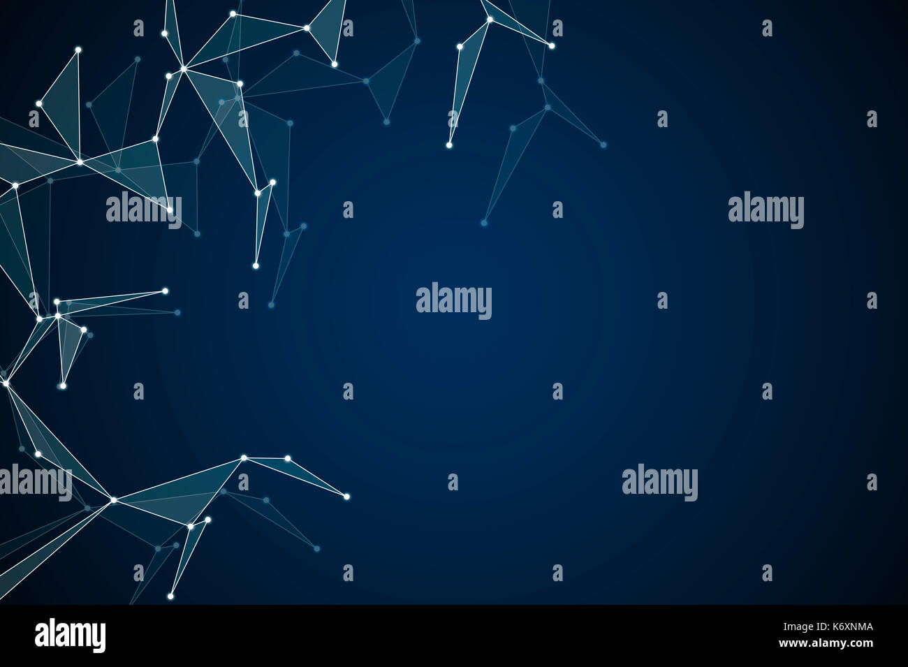 Structure of molecular particles and atom, polygonal abstract ...
