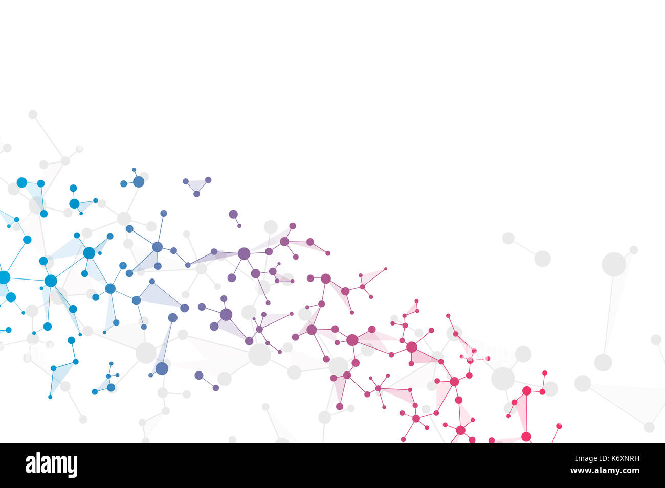 Molecule Structure Dna And Neurons Connected Lines With Dots Genetic And Chemical Compounds