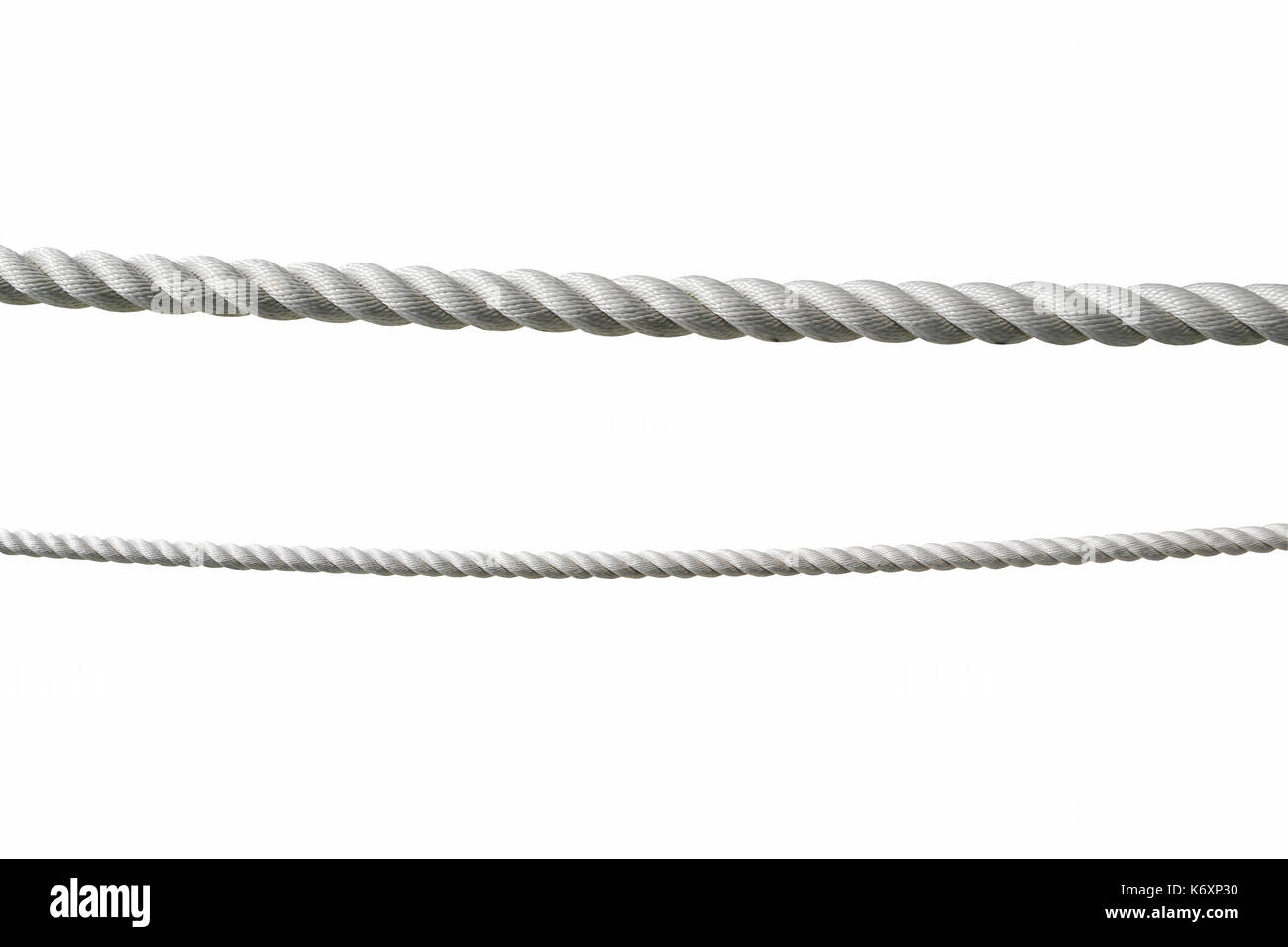 White rope isolated on white background and have clipping paths to easy ...