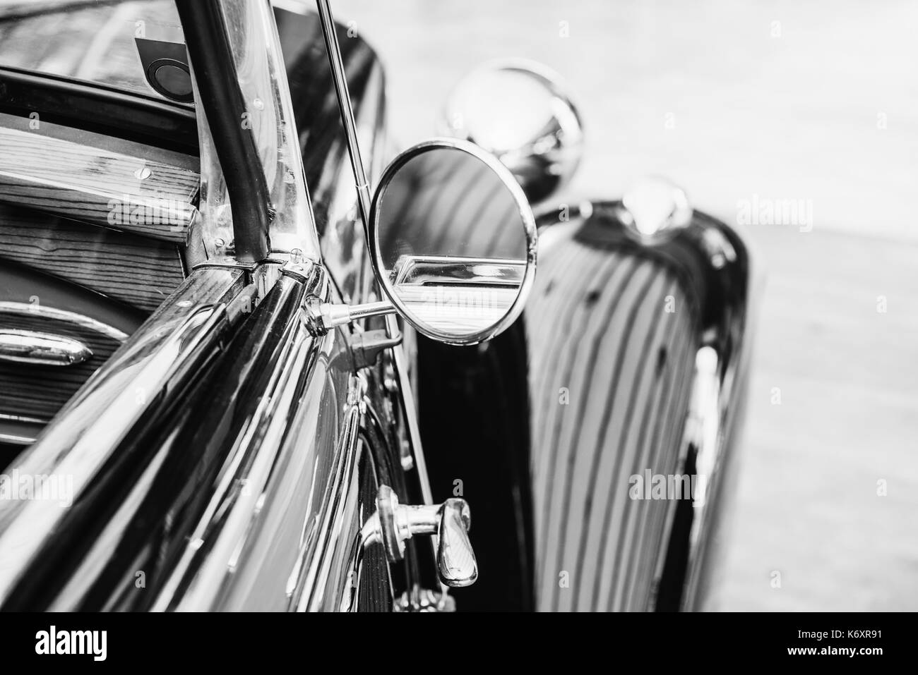 part retro car close up, rear view mirror Stock Photo - Alamy