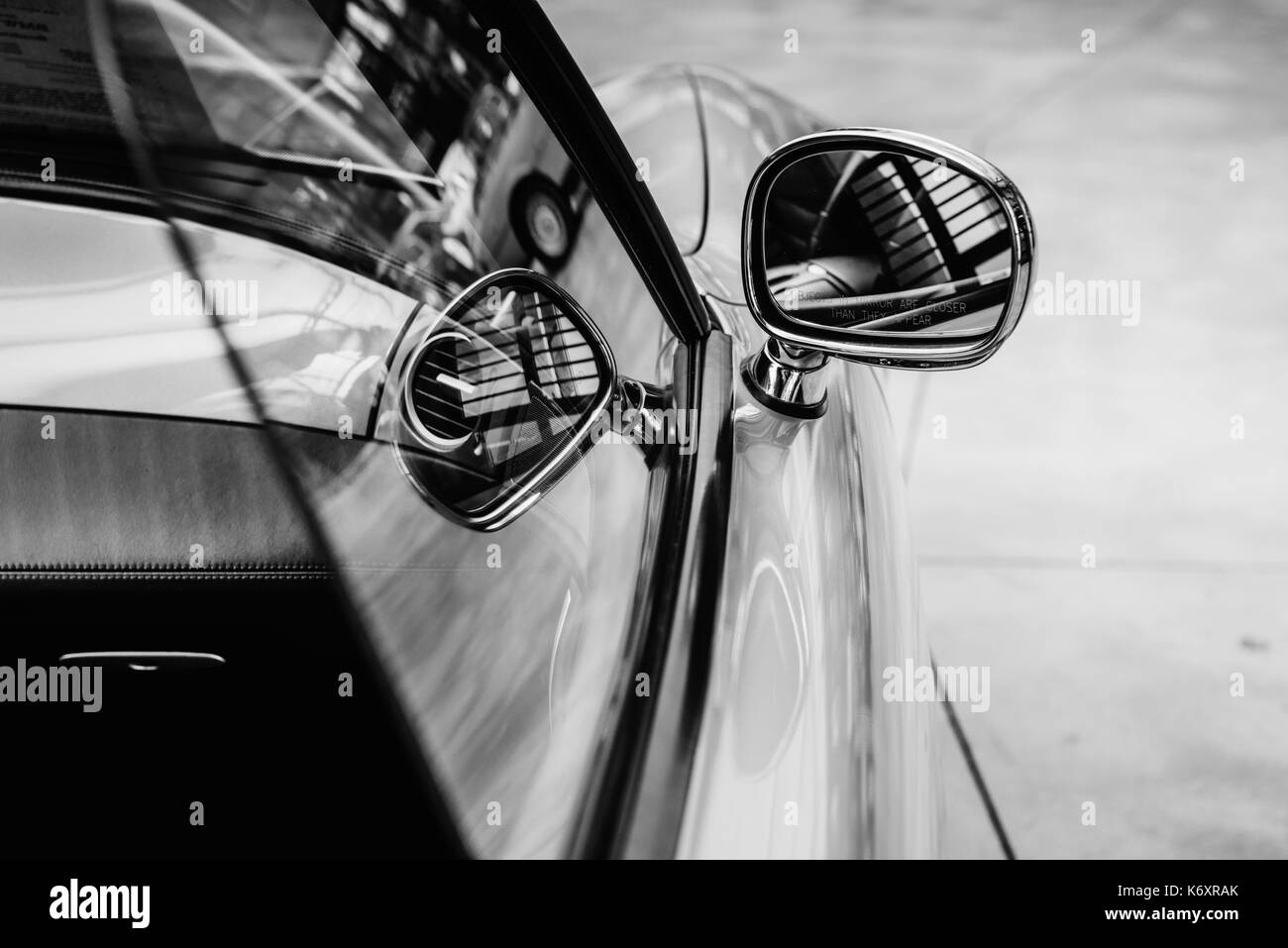 part retro car close up, rear view mirror Stock Photo - Alamy