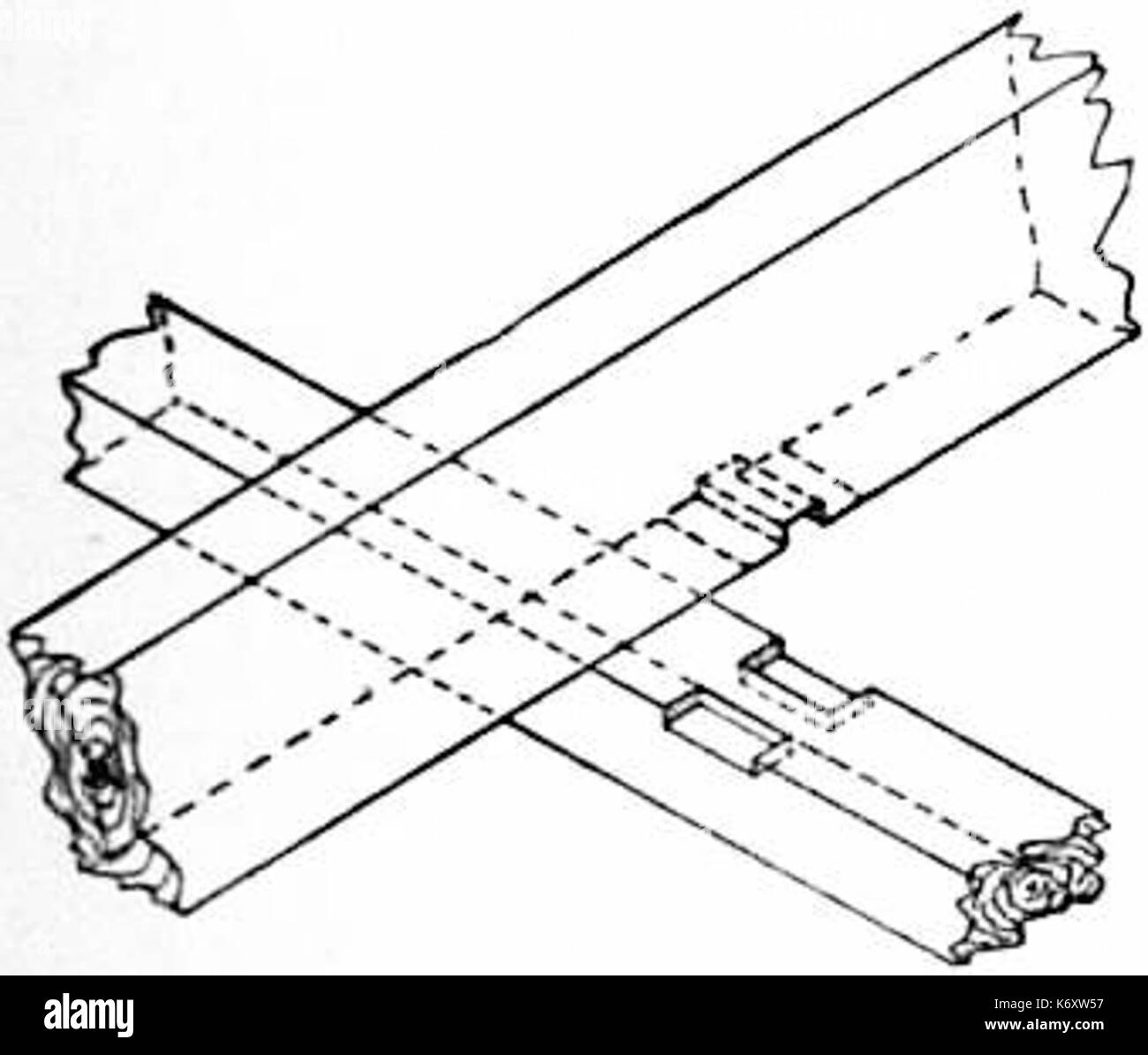 EB1911 Carpentry Fig. 7 Cogging Joint Stock Photo - Alamy