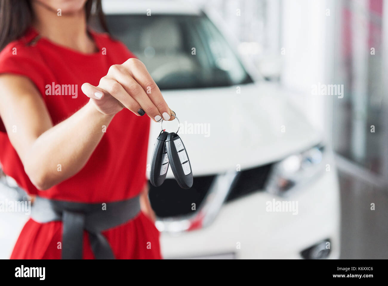 Salesman agent handing over vehicle hi-res stock photography and images ...
