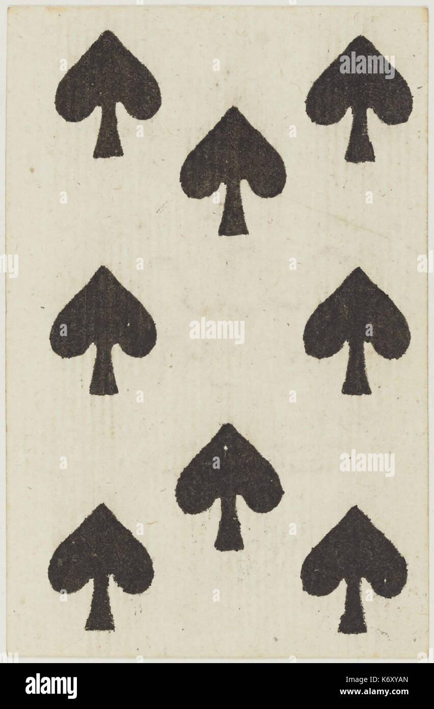 French Portrait card deck 1813 8 of Spades Stock Photo - Alamy
