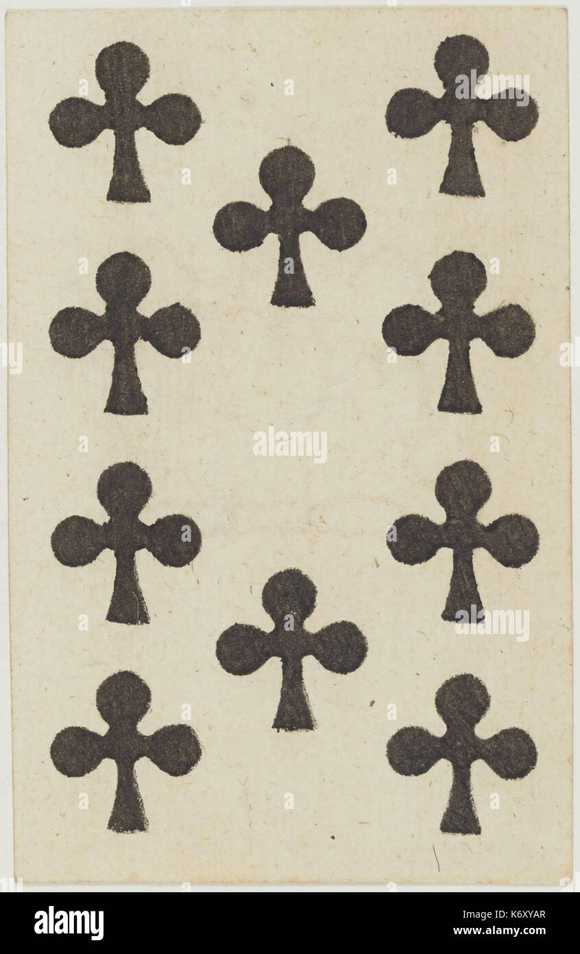 French Portrait card deck 1813 10 of Clubs Stock Photo - Alamy