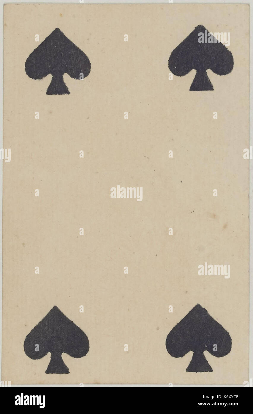 French Portrait card deck 1816 4 of Spades Stock Photo - Alamy