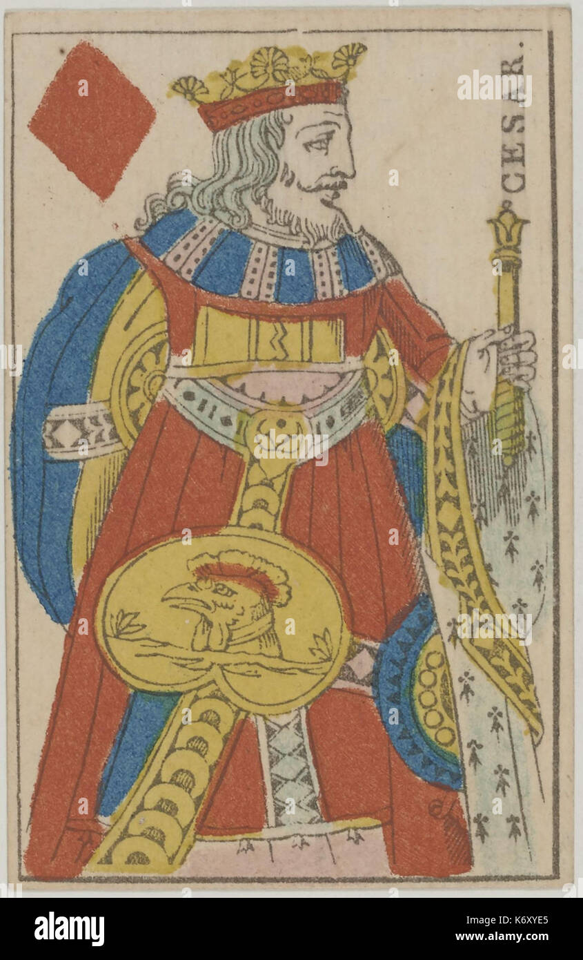 French Portrait card deck 1816 King of Diamonds Stock Photo - Alamy