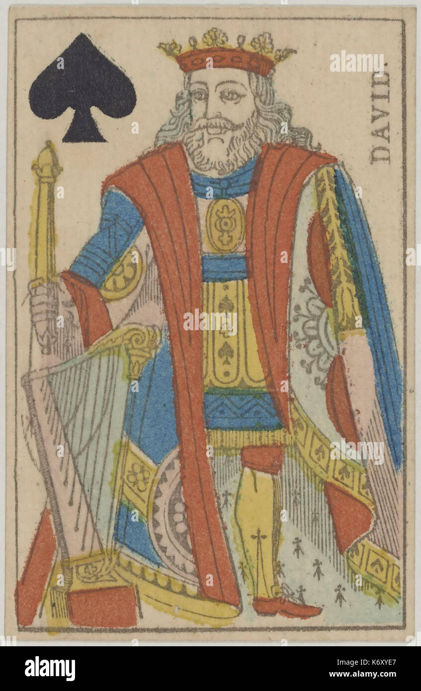French Portrait card deck 1816 King of Spades Stock Photo - Alamy