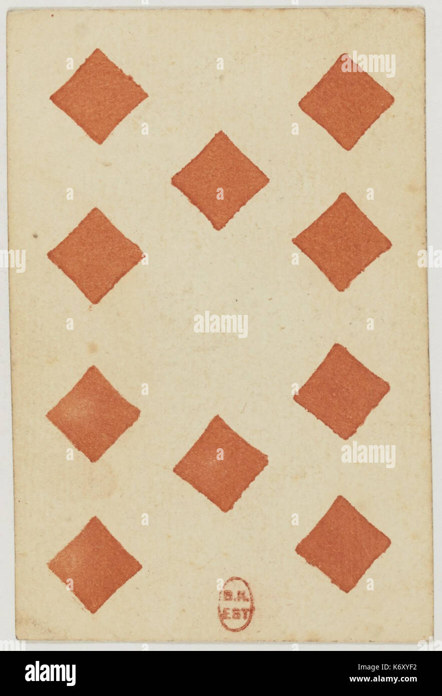 French Portrait card deck 1827 10 of Diamonds Stock Photo - Alamy