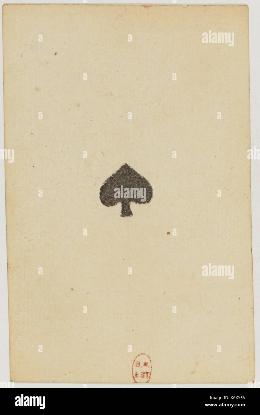 French Portrait card deck 1827 Ace of Spades Stock Photo - Alamy