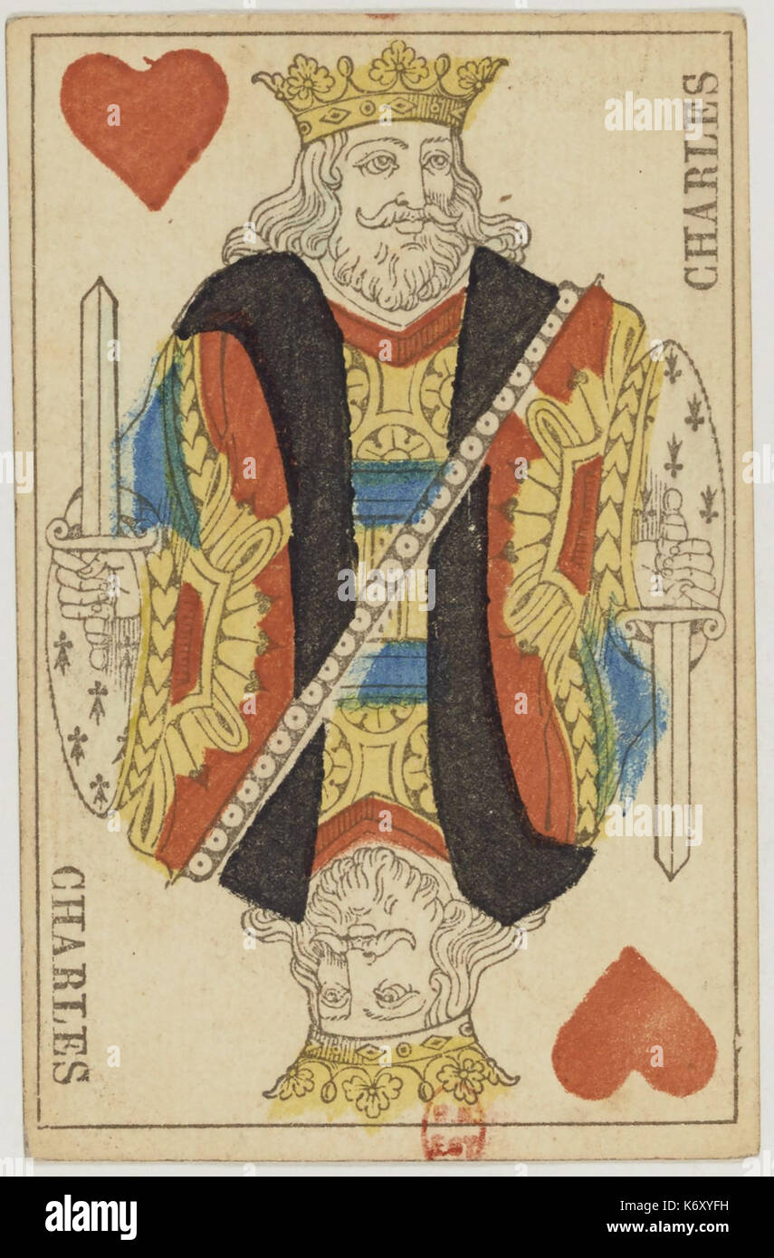 French Portrait card deck 1827 King of Hearts Stock Photo - Alamy