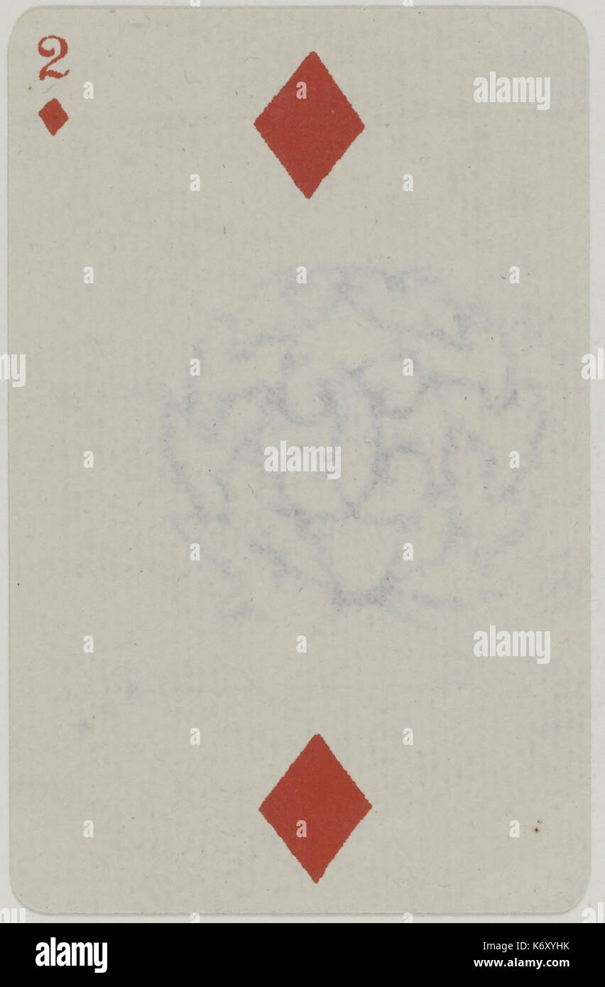 French Portrait card deck 1850 2 of Diamonds Stock Photo - Alamy
