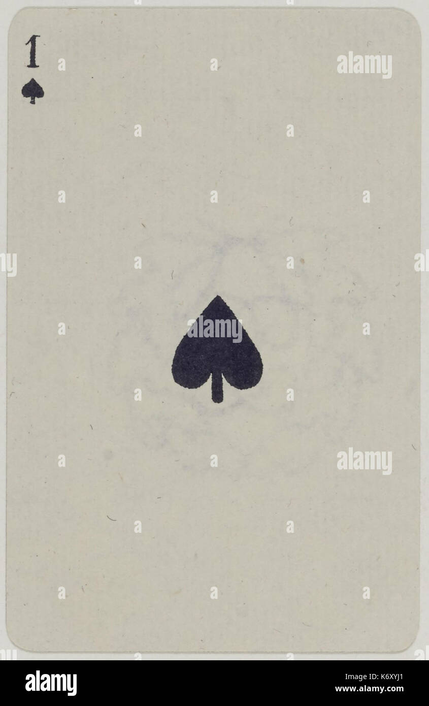French Portrait card deck 1850 Ace of Spades Stock Photo - Alamy