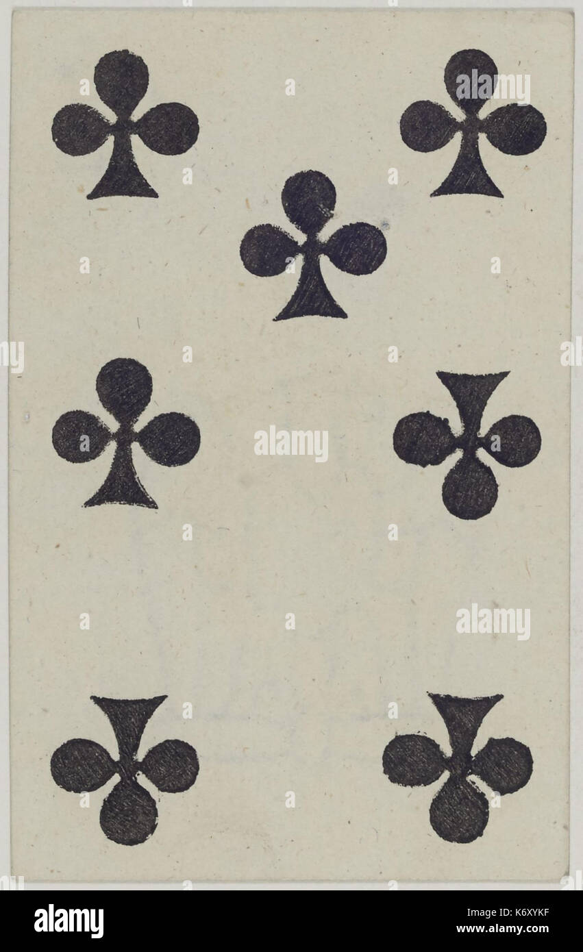 French Portrait card deck 1853 7 of Clubs Stock Photo - Alamy
