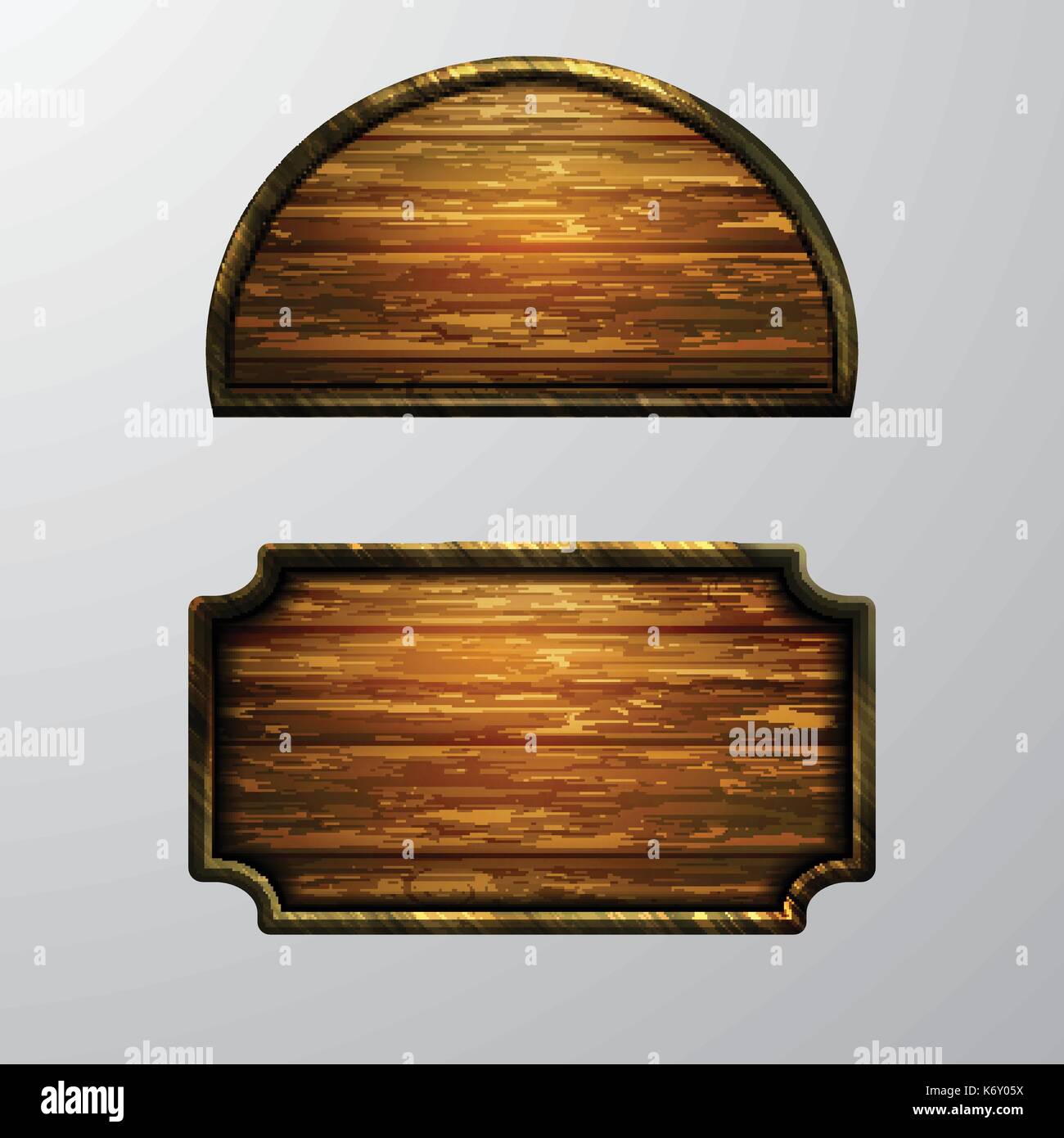 Wooden signs, vector icon set Stock Vector Image & Art - Alamy