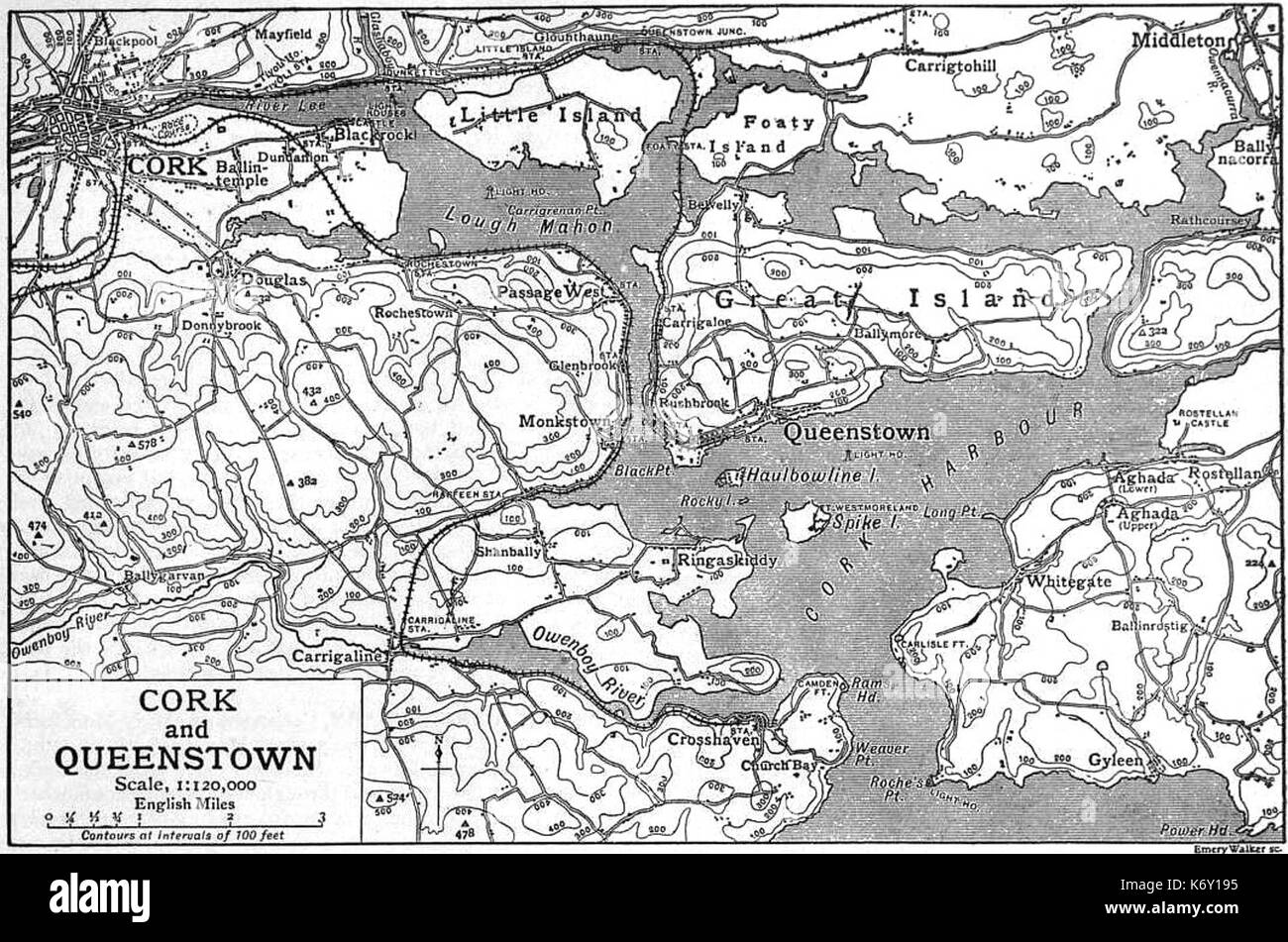 Vintage map of cork hi-res stock photography and images - Alamy