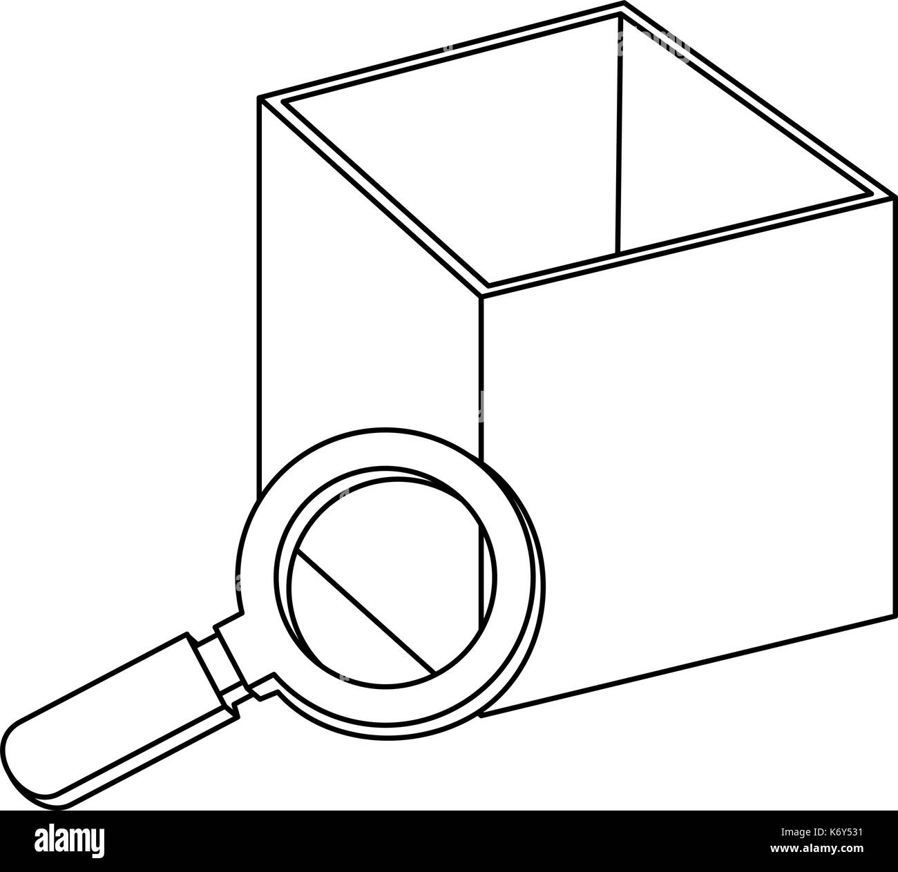 magnifying glass with box vector illustration design Stock Vector Image ...