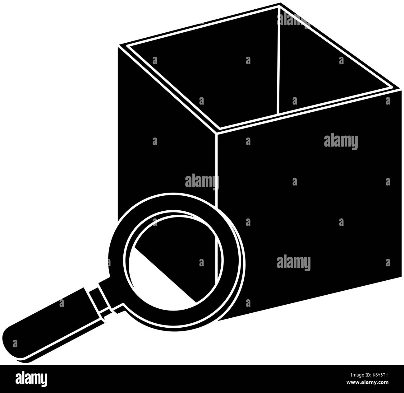 magnifying glass with box vector illustration design Stock Vector Image ...