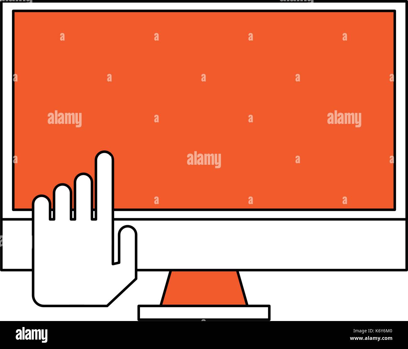 computer monitor with hand cursor icon image Stock Vector Image & Art ...