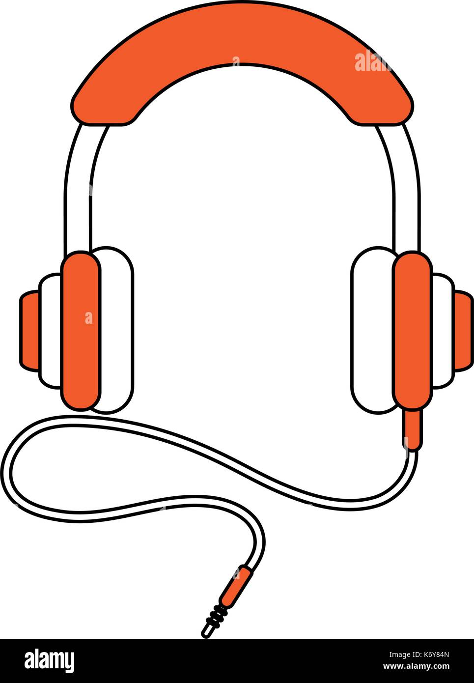 White headphones on orange Stock Vector Images - Alamy