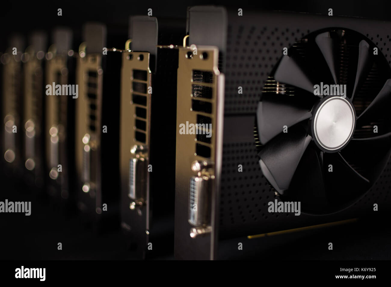 Cryptocurrency Mining Rig Farm Using Computer Graphic Cards Stock Photo ...