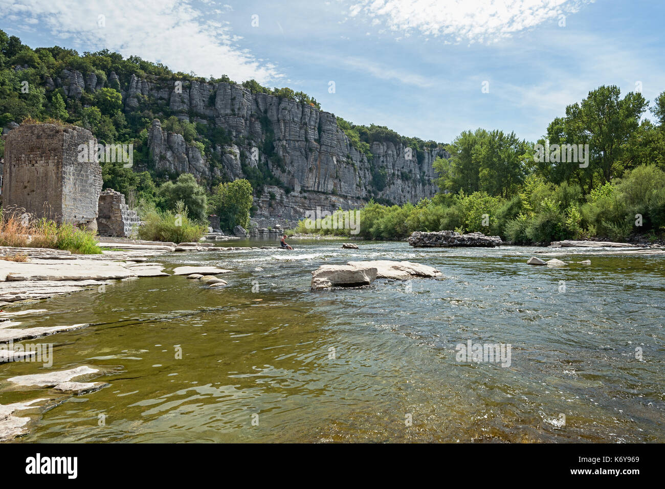 River Ardeche along the old village Vogue which village is recognized ...