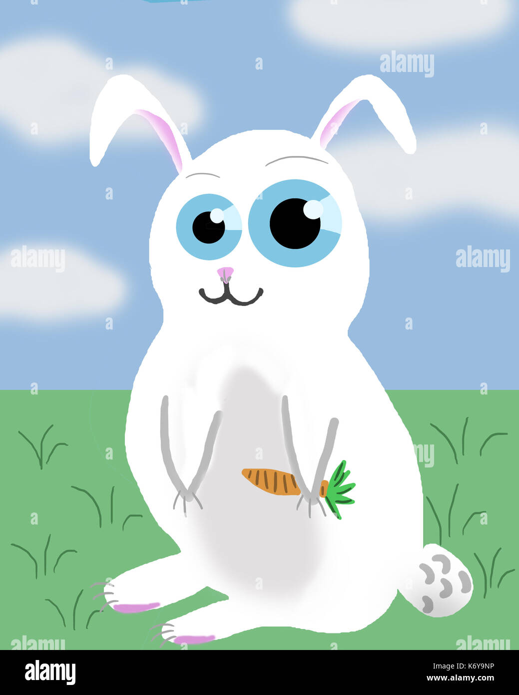 Cartoon illustration of a bunny rabbit Stock Photo - Alamy